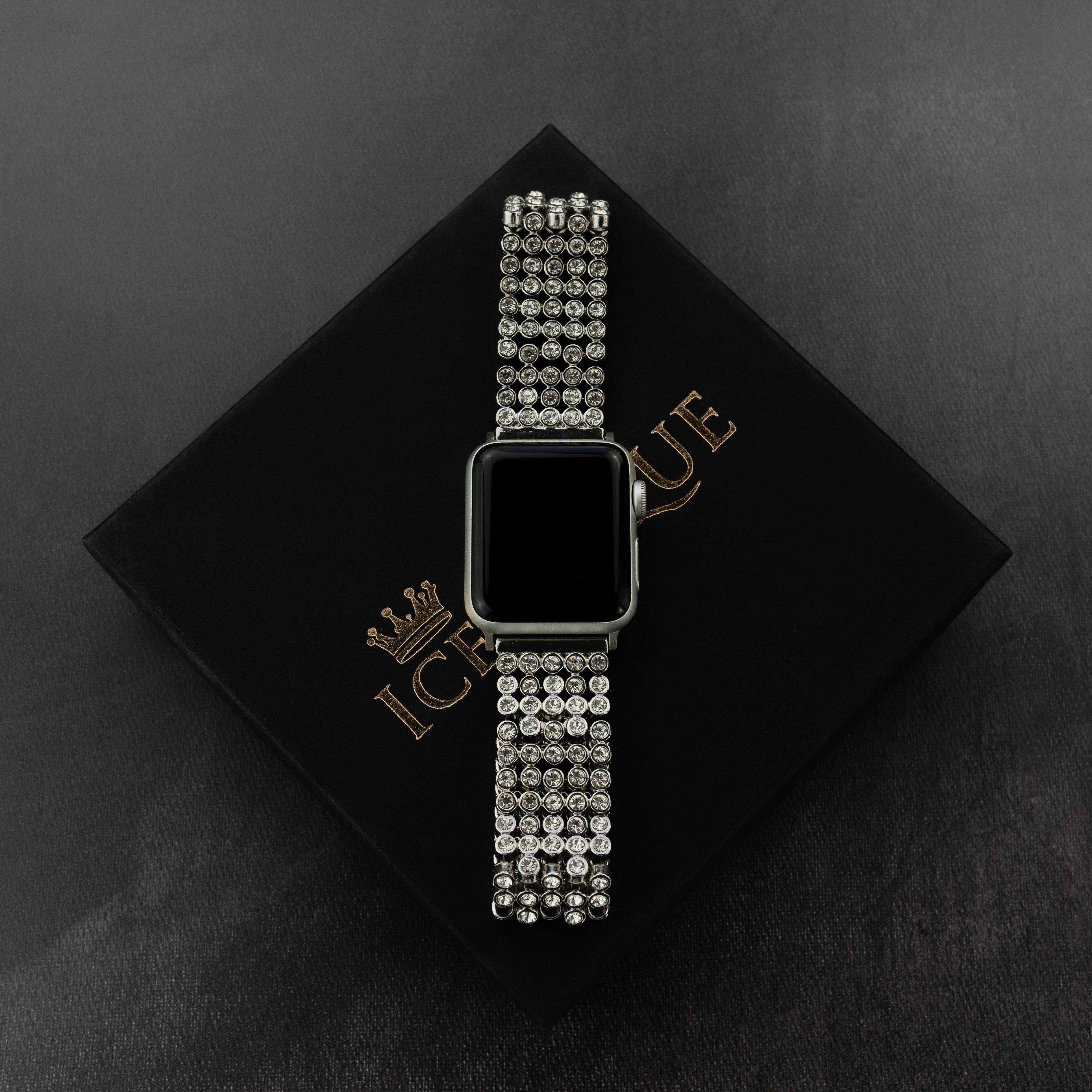 Iced Out Round Setting Apple Watch Band – ICECLIQUE JEWELRY