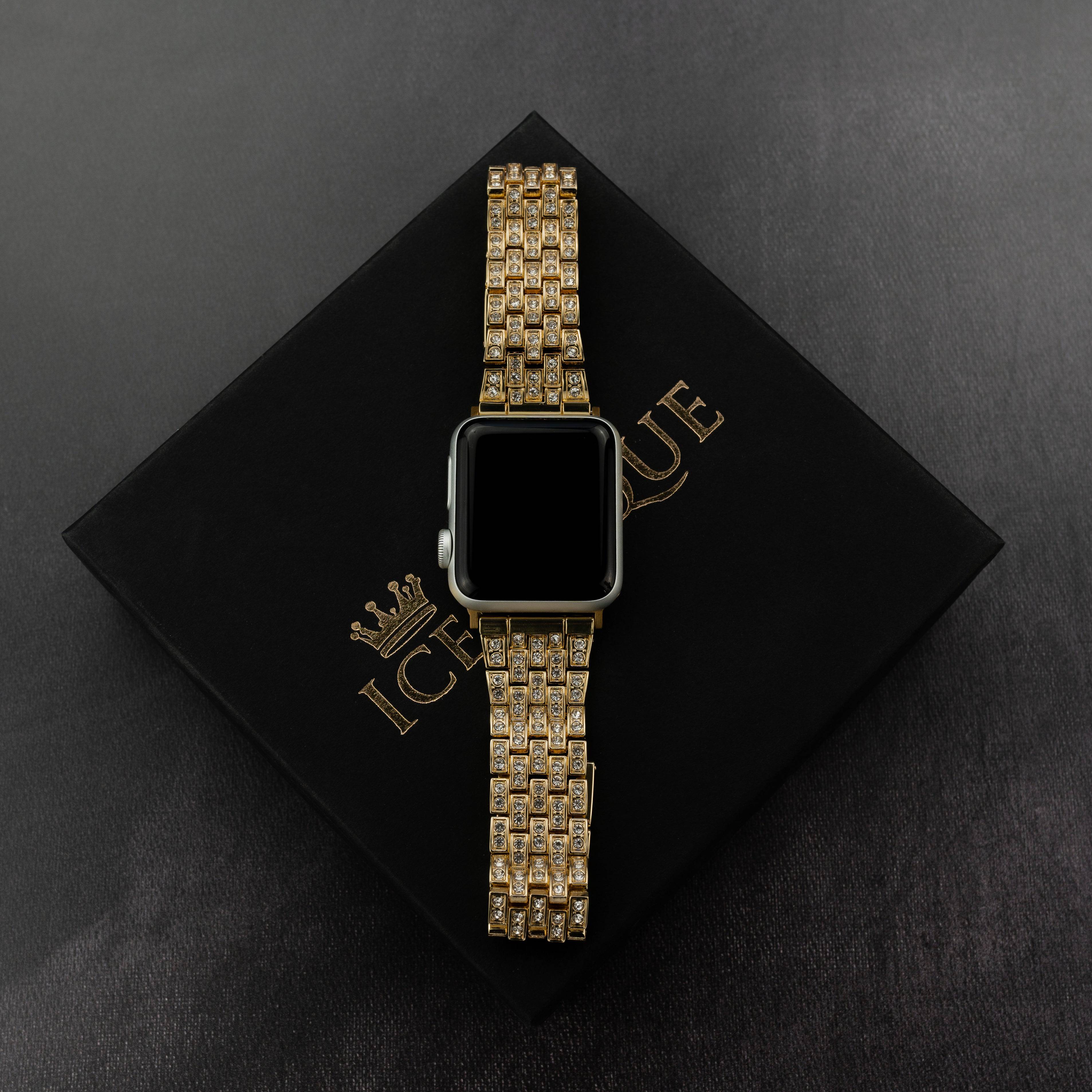 Iced Out Double Setting Apple Watch Band – ICECLIQUE JEWELRY