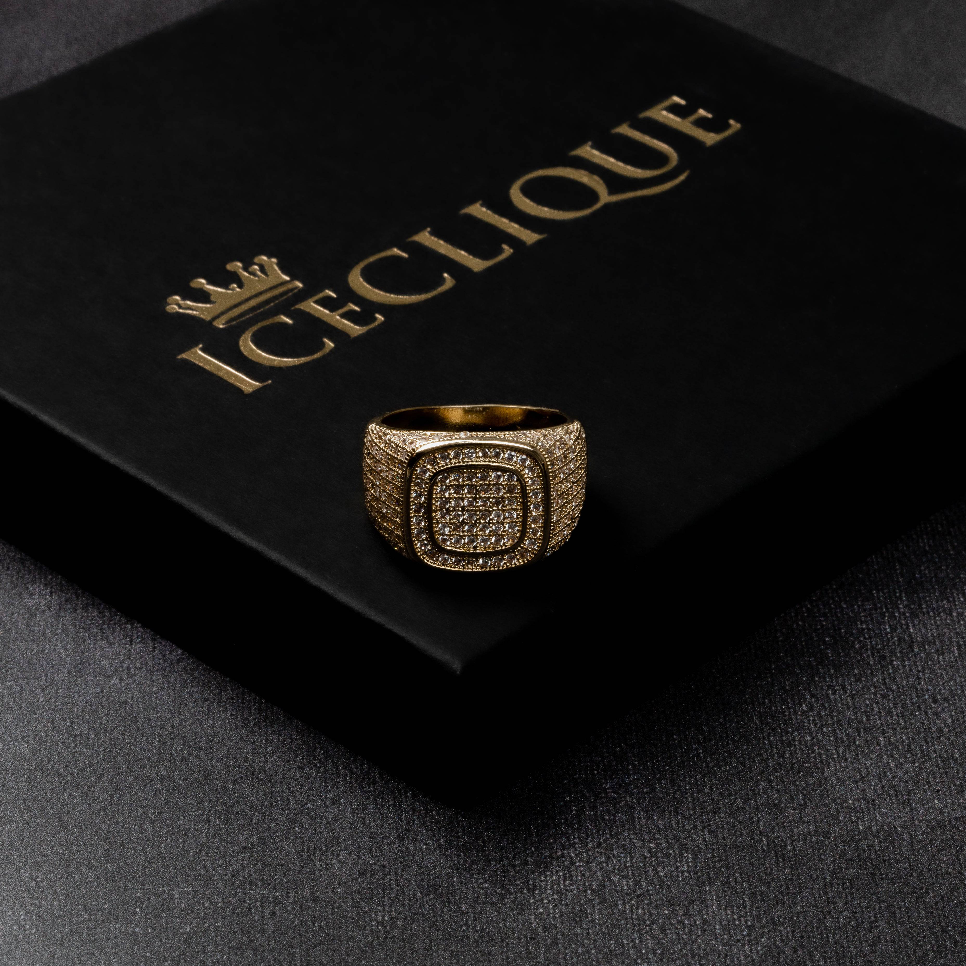 Iced Double Square Ring – ICECLIQUE JEWELRY