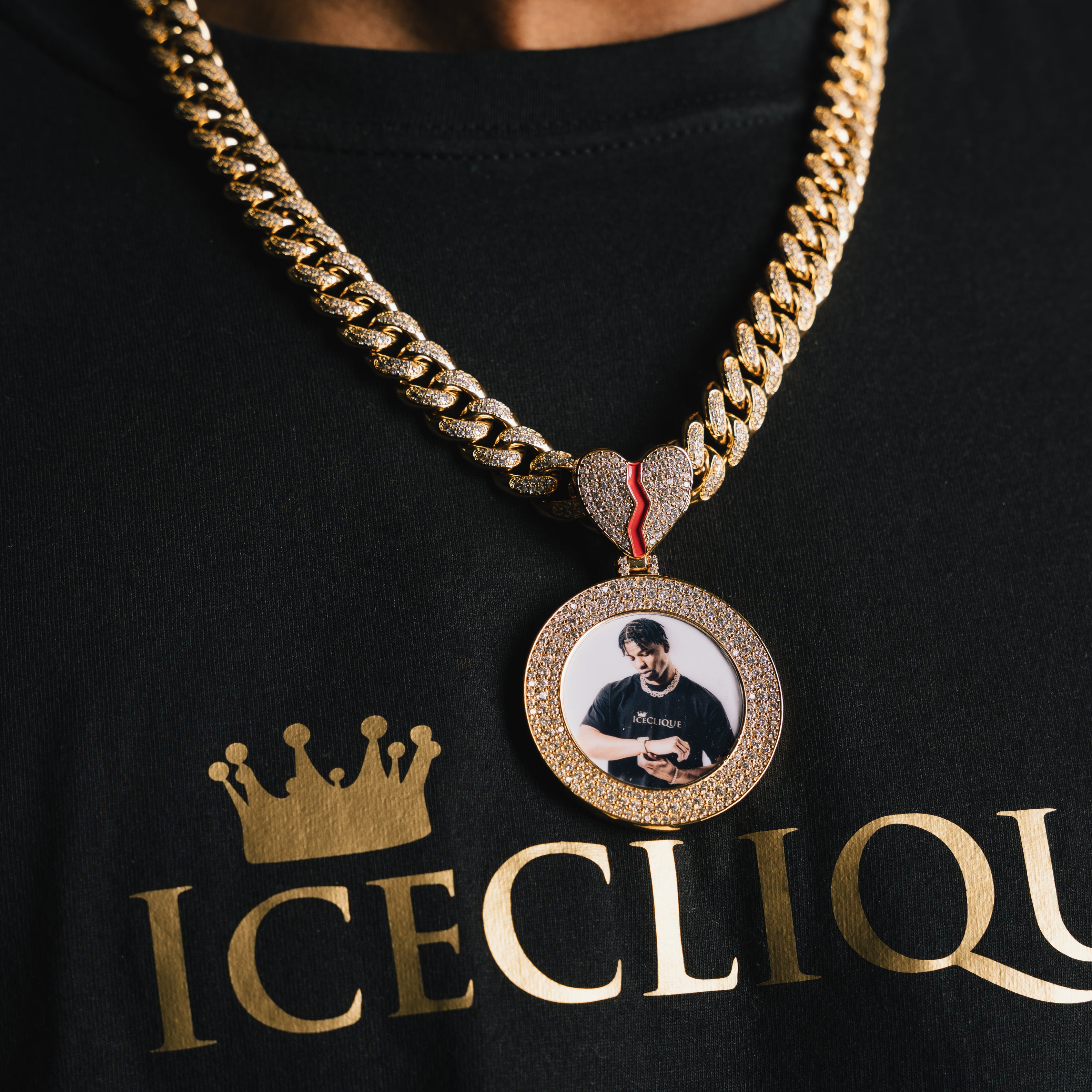 Broken Heart Custom Photo Pendant – ICECLIQUE JEWELRY